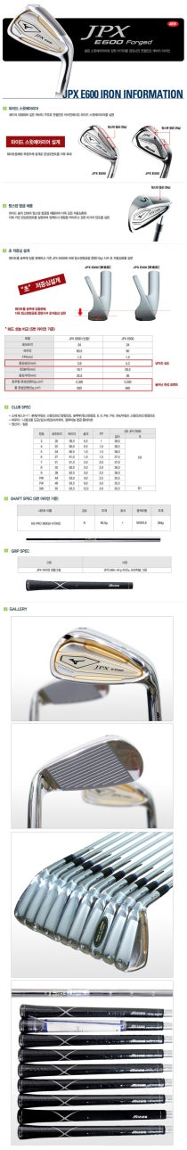 [골프클럽 뽀개기!] 미즈노 JPX E600 경량스틸 아이언 : 네이버 블로그