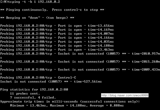 Tcping (TCP포트 Ping) : 네이버 블로그
