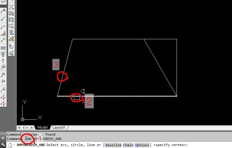 AUTO CAD - 오토 캐드 강좌 8.각도 치수 입력(dimangular) : 네이버 블로그