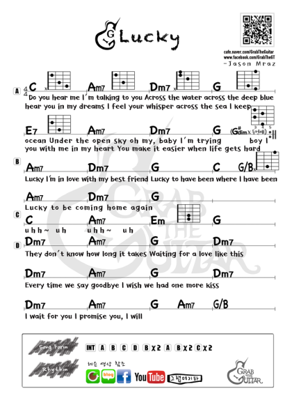 Jason Mraz Lucky Guitar Chords