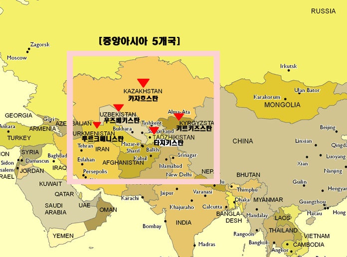 지도 - 중앙아시아 지역, 유라시아 초원지대 개관지도 : 네이버 블로그