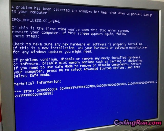 윈도우7 블루스크린 (A problem has been detected ~) 해결 방법 : 네이버 블로그