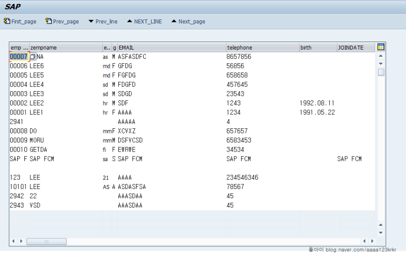 아밥 ABAP - TABLE CONTROL, SUB SCREEN 생성 : 네이버 블로그