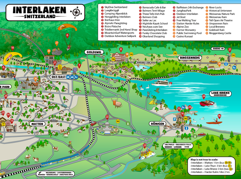 인터라켄 지도(Interlaken Map) 여행지도, 융프라우, 호텔/호스텔/숙소 지도 스위스여행 : 네이버 블로그