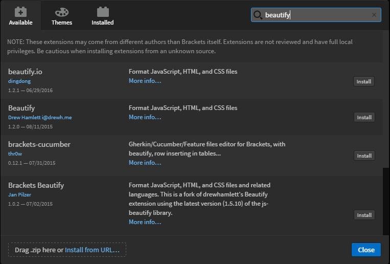 [웹]Brackets IDE설치와 코드라인 정렬 기능 추가하기 : 네이버 블로그