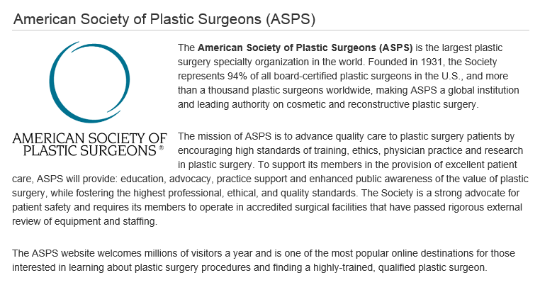 American Society of Plastic Surgeon (ASPS, 미국 성형외과협회) 회원 - 1mm성형외과 김형석 ...