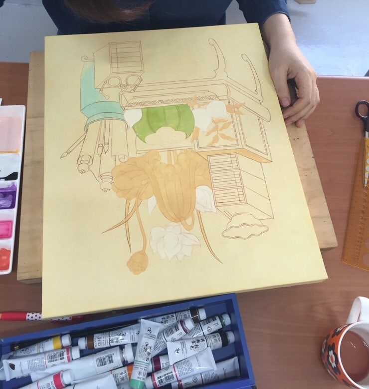 부산취미미술부산화실부산민화부산그림배우기부산민화배우기연산동화실연산동민화소과도책가도부산채색화부산채색화배우기