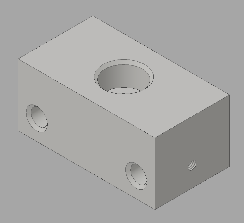 토이즈코리아 인벤터 2016 기계설계 실무 전산응용기계제도기능사 기계설계산업기사 일반기계기사 3d 모델링 기계부품 기초 모델링 직사각형 돌출 원 구멍 카운터보어