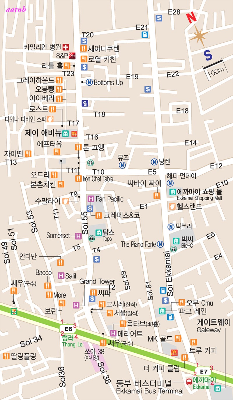 [태국 방콕 지도] 텅러 지도 Thonglor Map : 네이버 블로그
