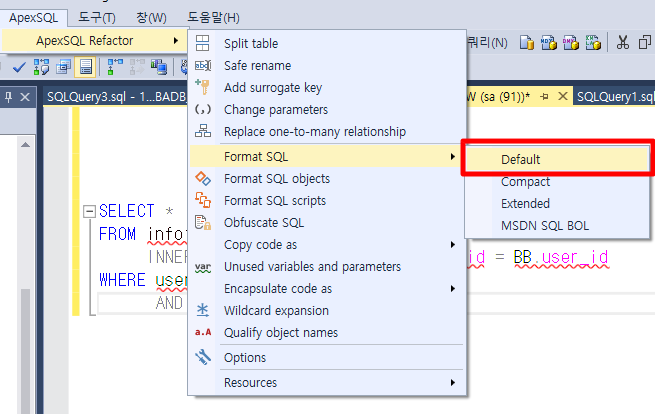 [ApexSQL] MSSQL 쿼리 정렬을 쉽게! #MSSQL정리 #쿼리정리 #쿼리정렬 #MSSQL정렬 #쿼리쉽게정렬하기 ...