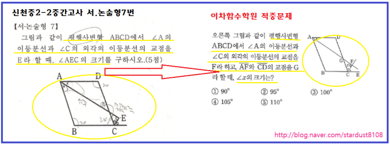 2016 기출적중 소개 신천중2 2 수학 중간고사 네이버 블로그