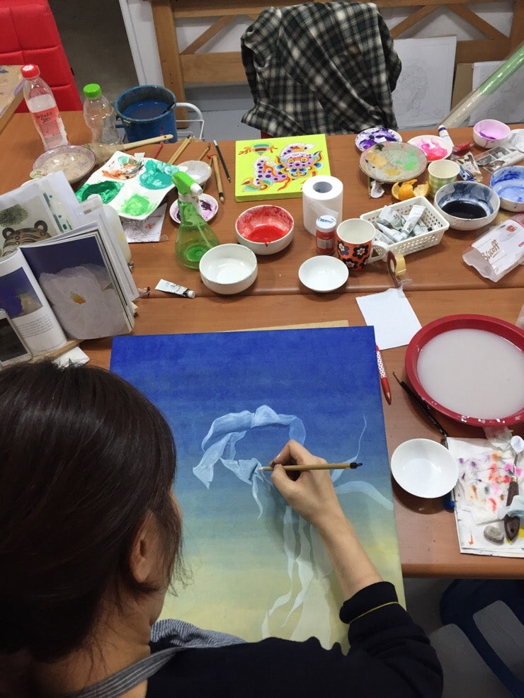 부산취미미술부산화실부산한국화화실부산민화채색화모란도연화도책가도 네이버 블로그