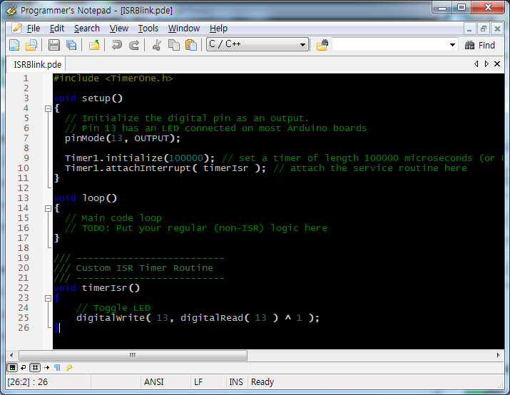 Arduino MEGA 2560 - Timer 1 Interrupt : 네이버 블로그