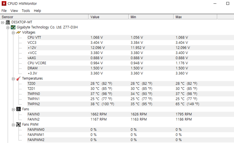 하드웨어 모니터링 HWMonitor 소개 / CPU온도/Fan/GPU/SSD/HDD 정보확인 : 네이버 블로그