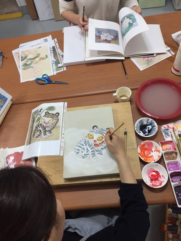 부산취미미술부산민화부산채색화부산화실부산한국화화실연화도책가도 네이버 블로그