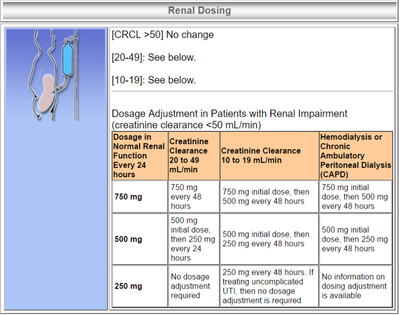 레보플록사신, 용량 조절, Levofloxacin, renal dose : 네이버 블로그