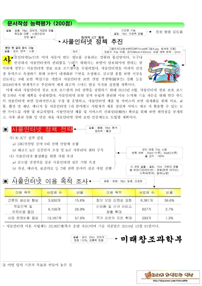 Itq한글 기출문제 2016년 10월 네이버 블로그