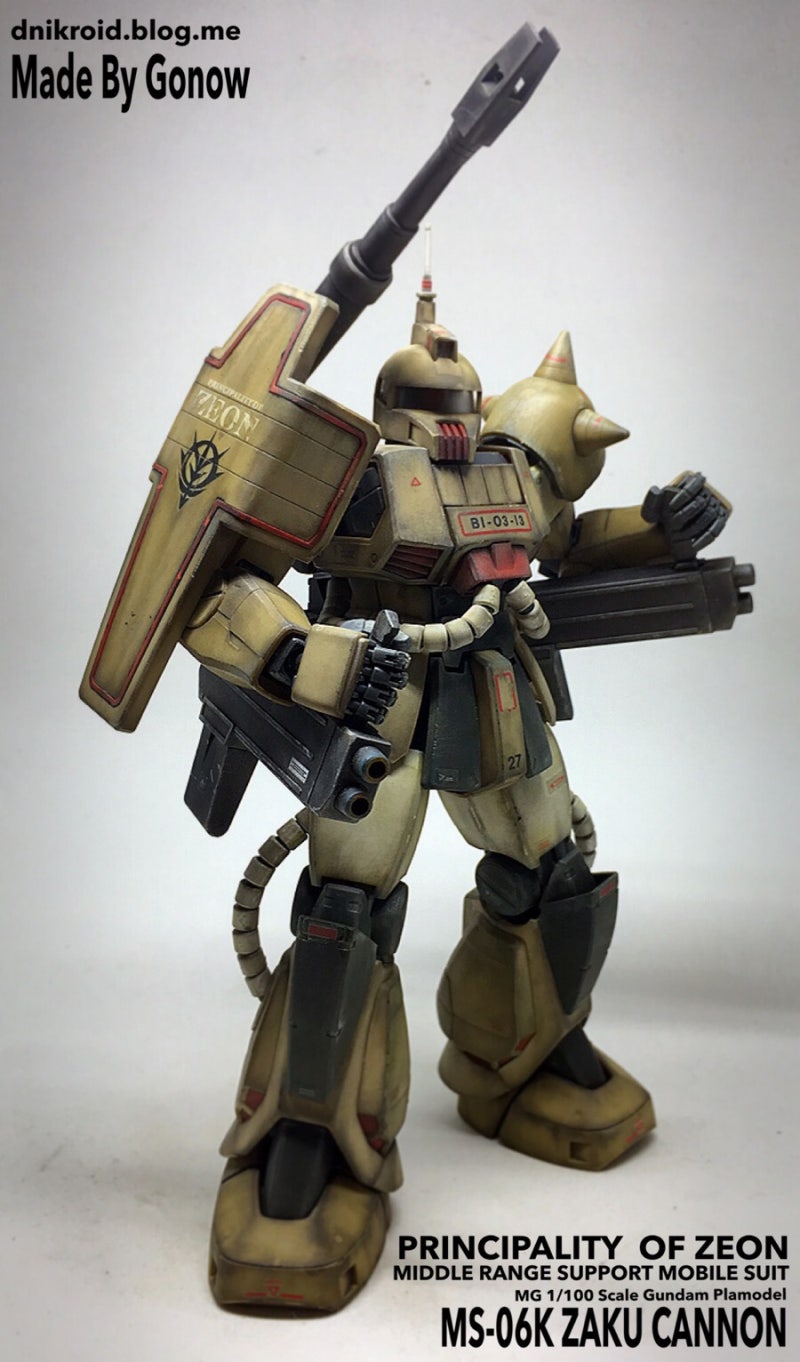[완성] MG MS-06K ZAKU CANNON 자쿠캐논 무도색 웨더링 : 네이버 블로그