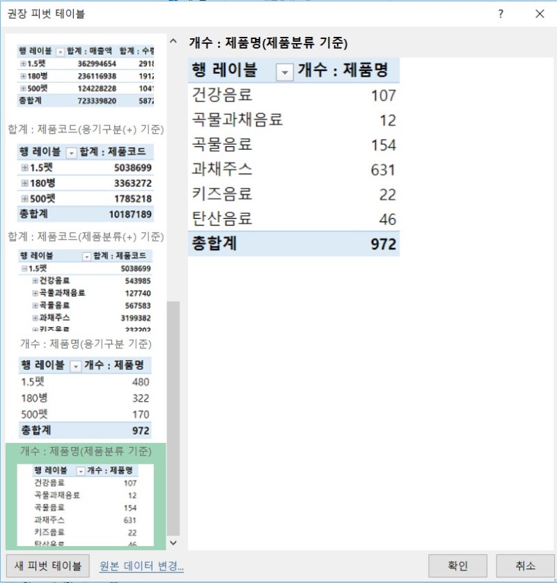 피벗테이블1탄 엑셀에서 피벗테이블 삽입 및 값이 합계가 아닌 다른값 넣기 네이버 블로그