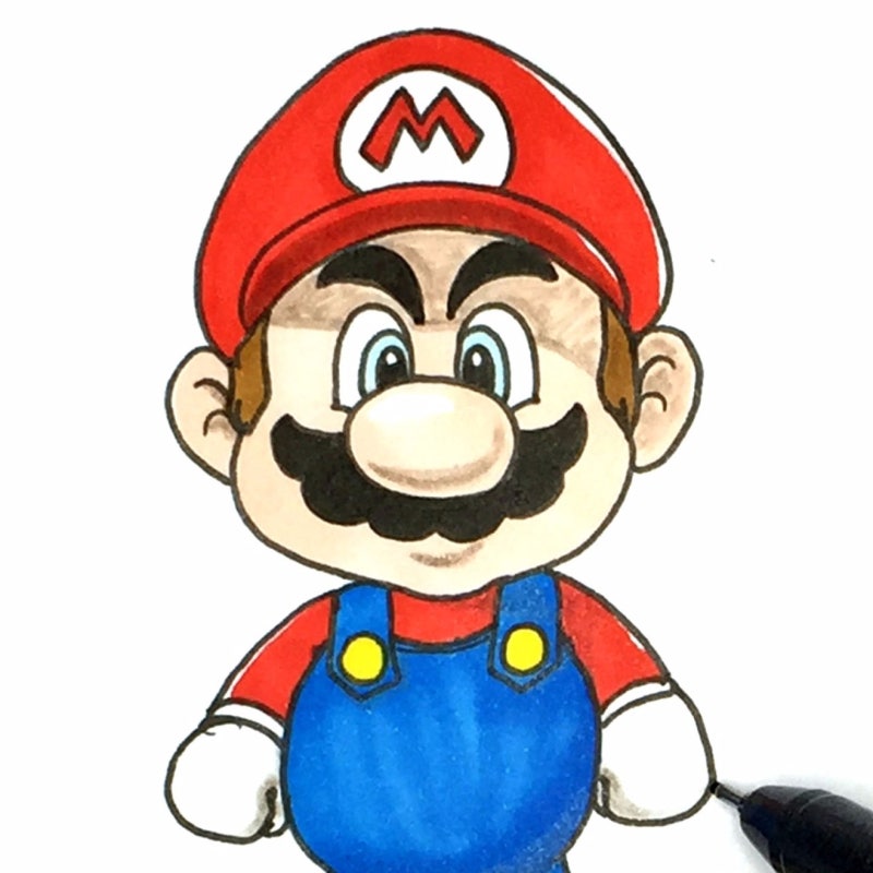 슈퍼마리오 그리기 - 닌텐도 캐릭터 손그림 그리기 : 네이버 블로그