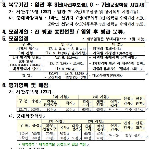 해병대 사관후보생 123기 군장학생장교부사관 부사관후보생女 368기 모집공고 네이버 블로그