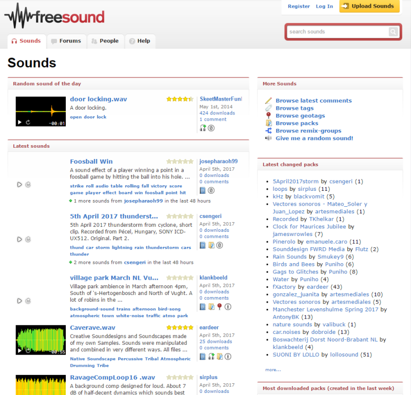 무료 음향 - Freesound.org : 네이버 블로그