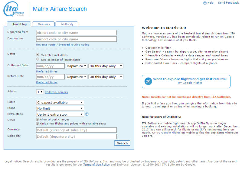 ITA Matrix 단점 & 조심해야 할 점 : 네이버 블로그