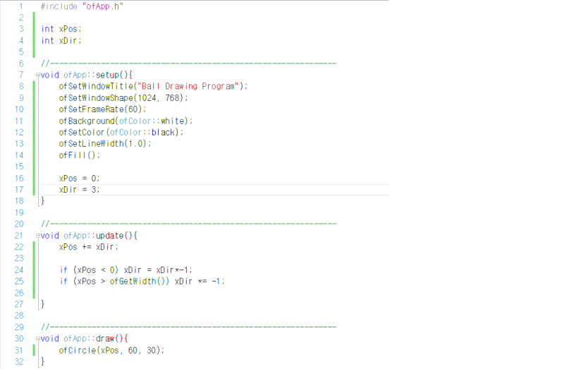 [7주차] OpenFrameworks에서 튕기는 공 만들기 : 네이버 블로그