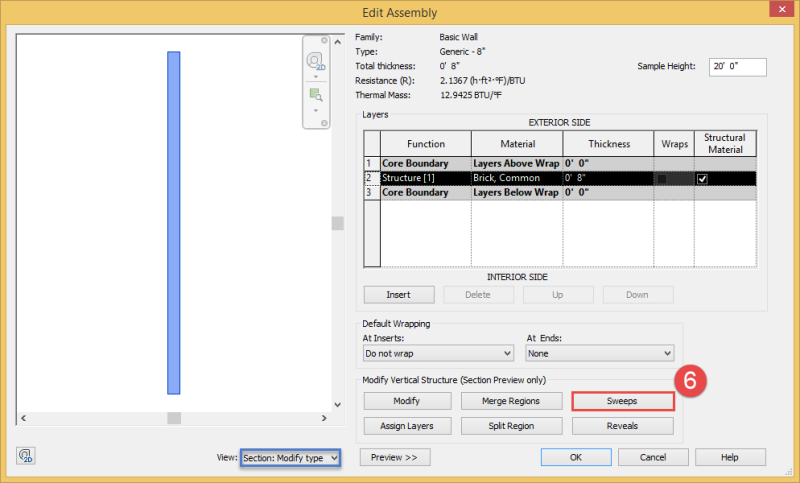 레빗(revit) - 벽 유형(types)에 스윕(Wall Sweeps) 지정하기 : 네이버 블로그