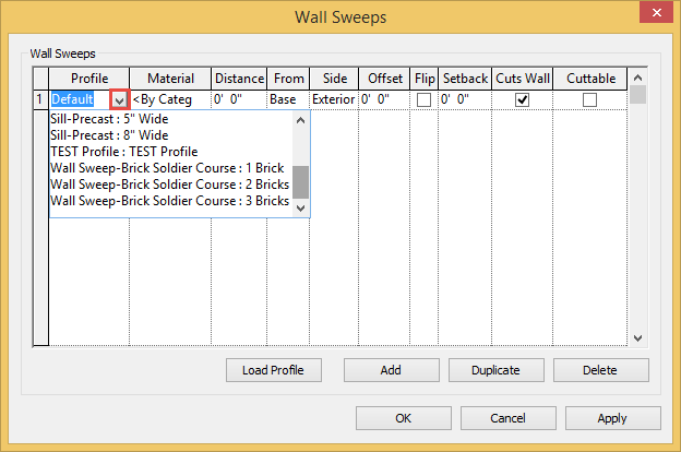 레빗(revit) - 벽 유형(types)에 스윕(Wall Sweeps) 지정하기 : 네이버 블로그