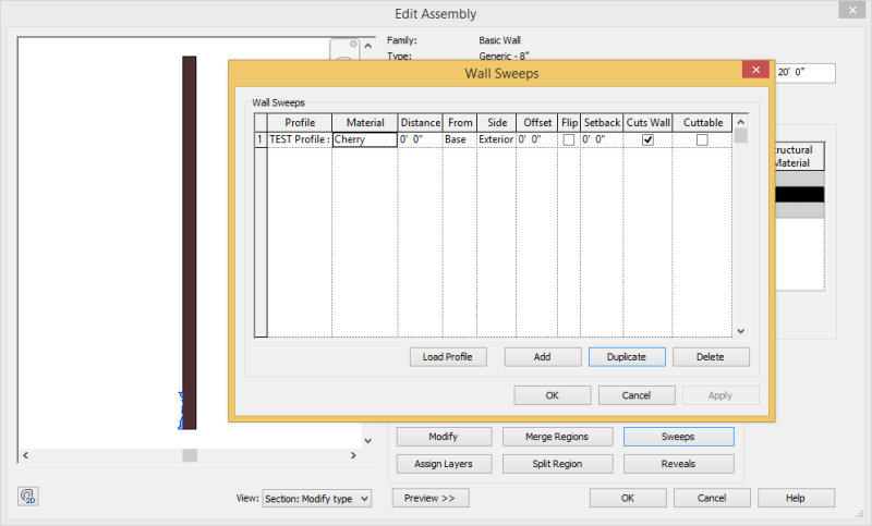 레빗(revit) - 벽 유형(types)에 스윕(Wall Sweeps) 지정하기 : 네이버 블로그