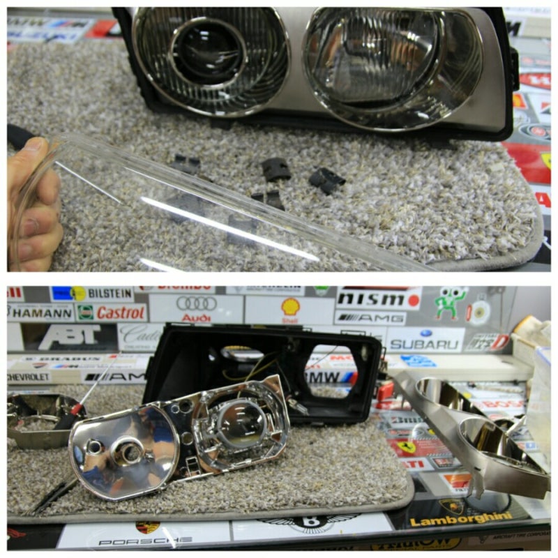 Bmw E38 7시리즈 헤드라이트 내부 복원 반사판교체 작업 네이버 블로그