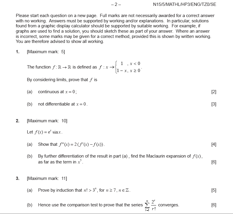 IB Math HL 기출문제 구경하기 : 네이버 블로그