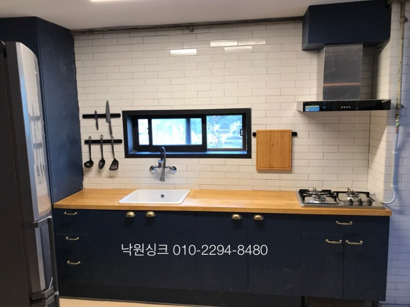이케아 주방 싱크대 상판 원목 조리대 설치 작업 및 이케아 도기 싱크볼 설치 작업 진정한 북유럽스타일 싱크대 서울 성북구 삼부