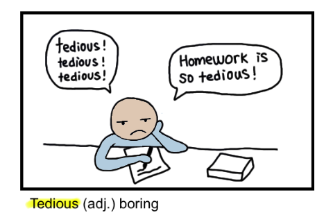 영어단어. tedious 지루한, 싫증나는 : 네이버 블로그