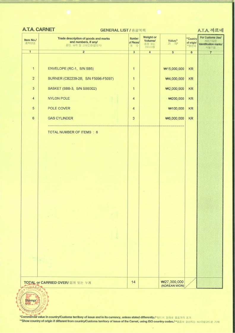 ATA Carnet(까르네) 비협약국 재수입 면세 : 네이버 블로그