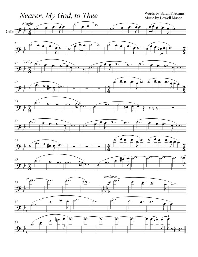 내 주를 가까이 Nearer, My God, to Thee(The Piano Guys)/첼로와 피아노 악보 : 네이버 블로그