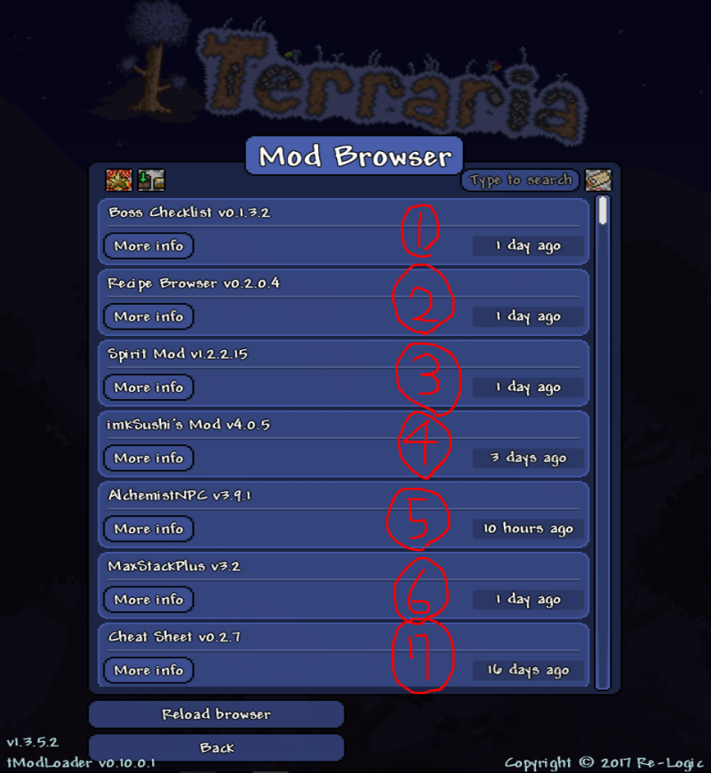 [테라리아 TOP 7 모드 소개] 7, Cheat Sheet Mod(치트 시트 모드) : 네이버 블로그
