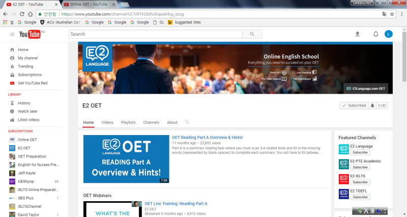 [호주간호유학] OET(Occupational English Test) YOUTUBE 채널 모음 : 네이버 블로그