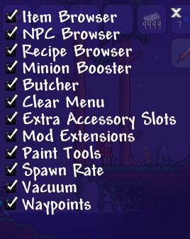 [테라리아 TOP 7 모드 소개] 7, Cheat Sheet Mod(치트 시트 모드) : 네이버 블로그