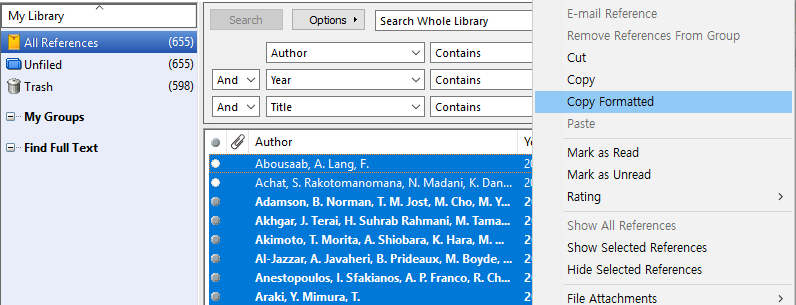 EndNote Excel 반출하기 : 네이버 블로그
