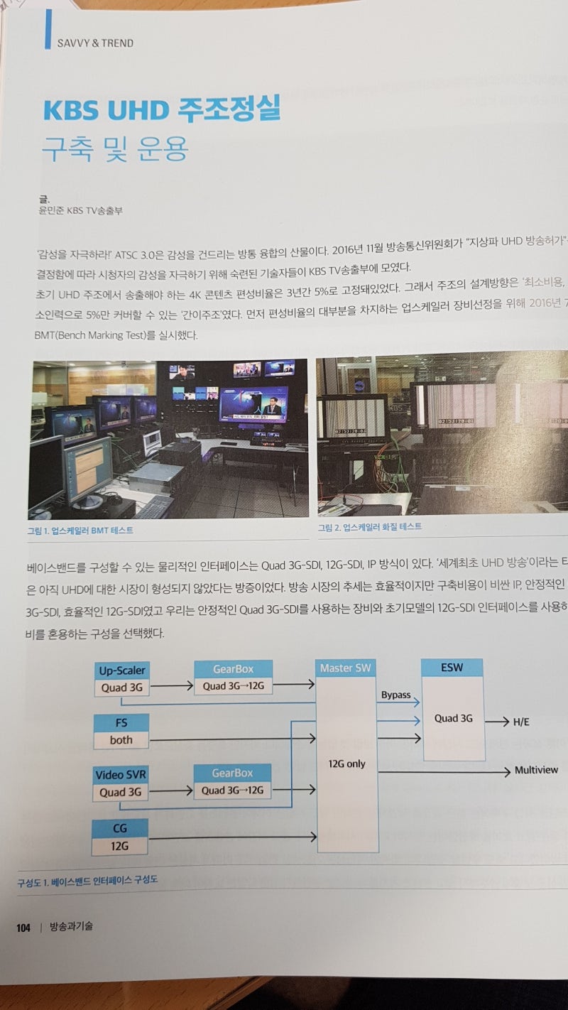 KBS 방송기술 현업인이 소개하는 UHD 주조정실 구축 및 운용 : 네이버 블로그