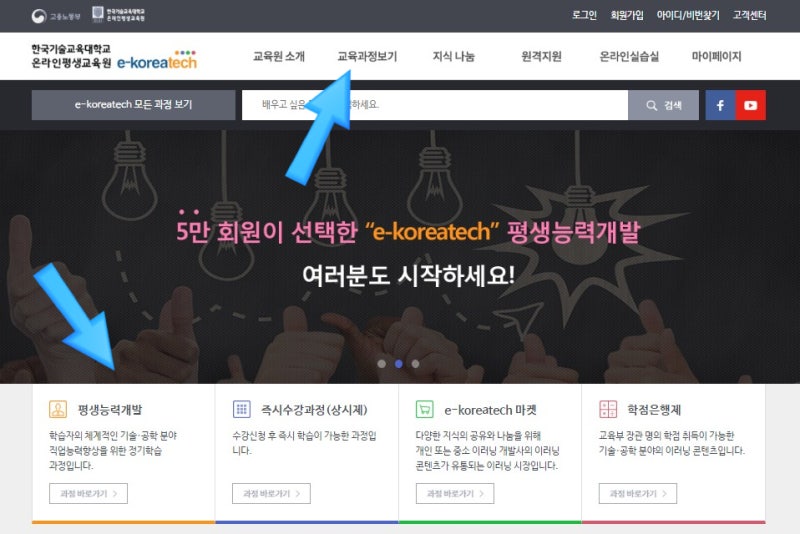 [이코리아텍] e-koreatech 기수제 강의 신청하는 방법은? : 네이버 블로그