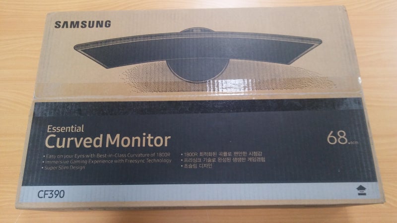 SAMSUNG Curved LED 모니터 (C27F390FH)의 개봉 및 설치 리뷰입니다. : 네이버 블로그