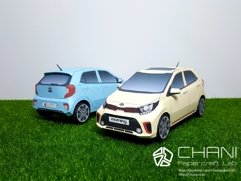 종이로 만든 경차, 기아 올뉴 모닝(JA) 종이모형(페이퍼크래프트/페이퍼토이) 완성 : 네이버 블로그