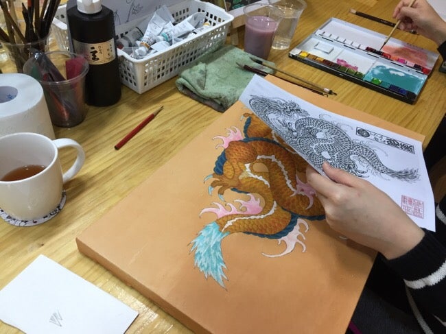 안산화실•안산공방아뜰리에먹 안산민화수업 한국화전문 성인취미미술 수강생완성작황룡도 네이버 블로그