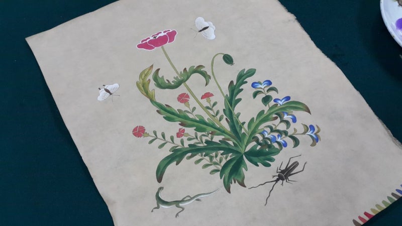 부산 민화 추천 신사임당 양귀비와 도마뱀 초충도 한국화배우기 부산취미미술 채색화배우기 민화수업 부산
