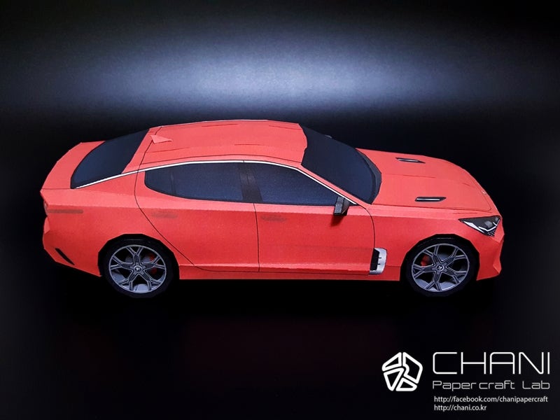 종이로 만든 퍼포먼스 세단, 기아 스팅어 - 페이퍼크래프트(페이퍼토이/종이모형) by 차니 : 네이버 블로그