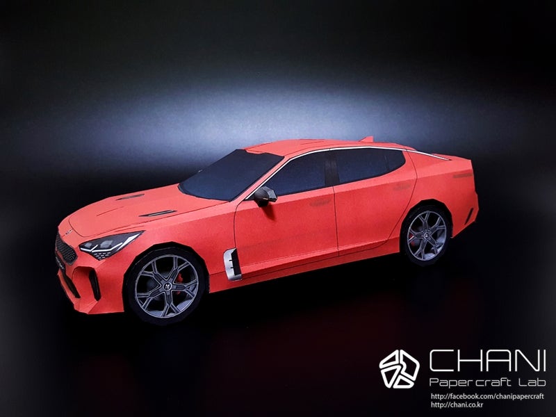 종이로 만든 퍼포먼스 세단, 기아 스팅어 - 페이퍼크래프트(페이퍼토이/종이모형) by 차니 : 네이버 블로그