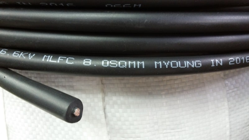 MLFC 8SQ 6,600V [Flame Retardant Poly Flex Insulated Wire] - 차량용 가교 폴리 ...